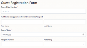 Guest Registration Form Template | ShForm Form Builder